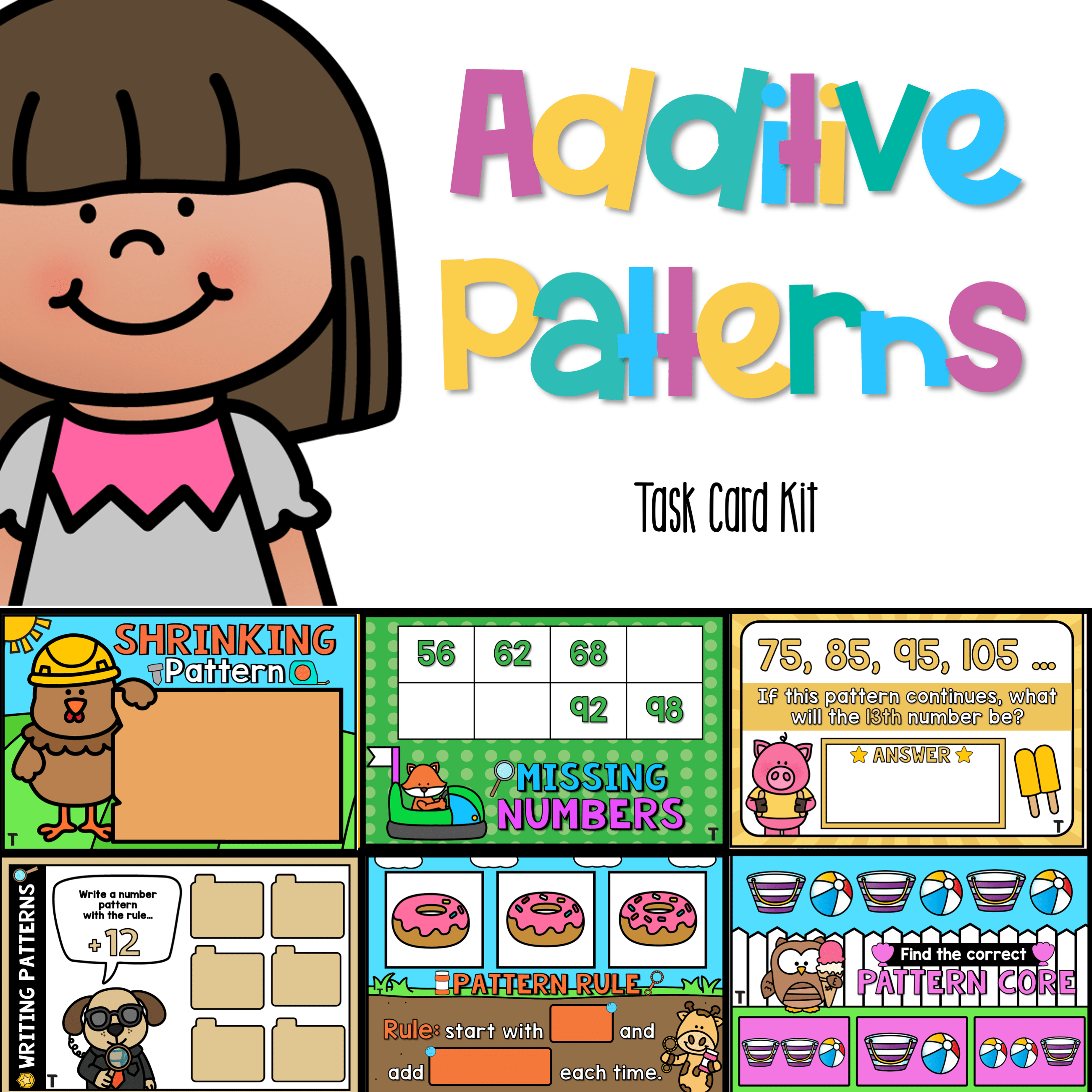 Additive Patterns Task Card PACKAGE - Top Teacher