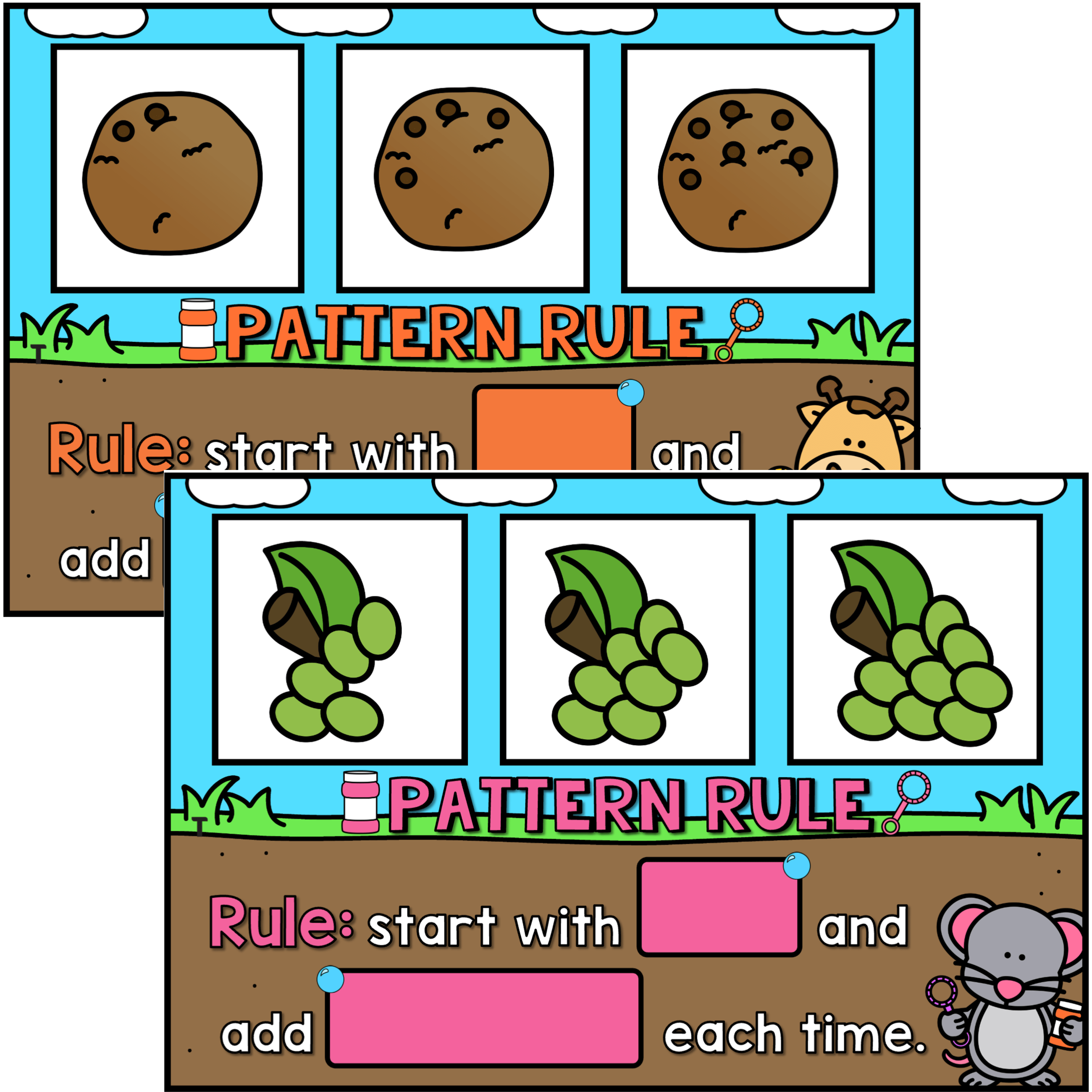 Additive Patterns Task Cards: Pattern Rule - Top Teacher