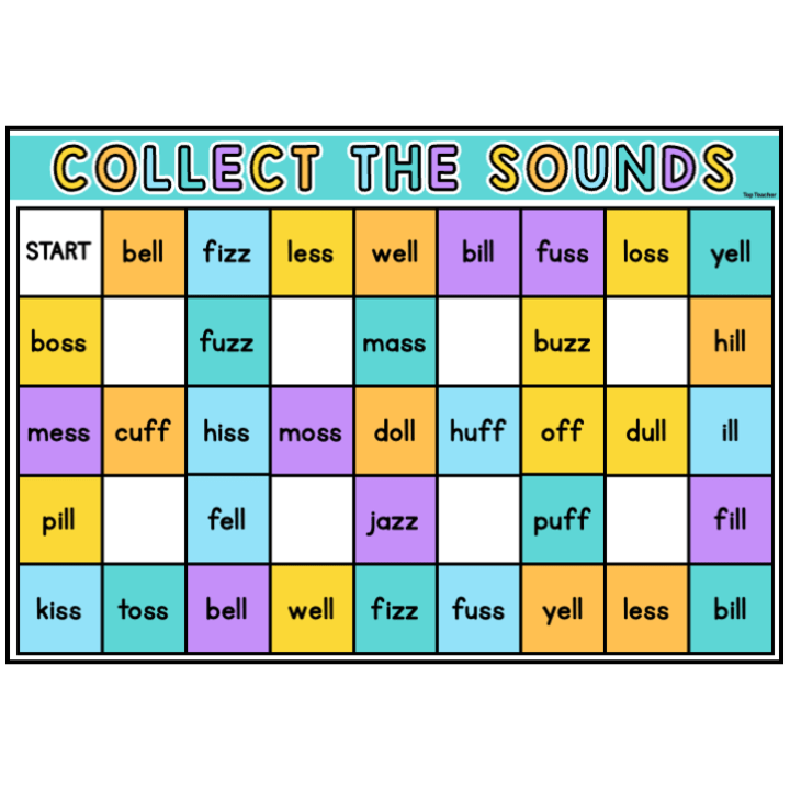 Collect the Sounds Game: ff, ll, ss, zz - Top Teacher