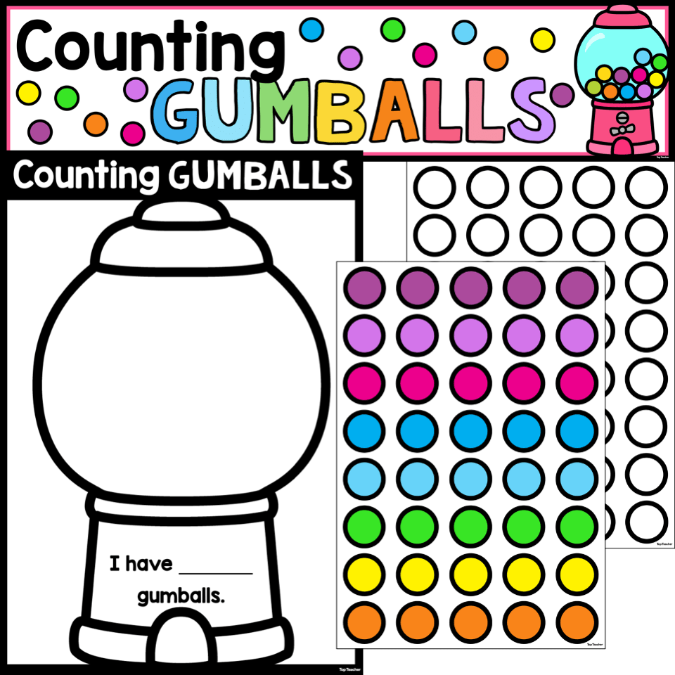 Counting Gumballs 1-20 Craft - Top Teacher