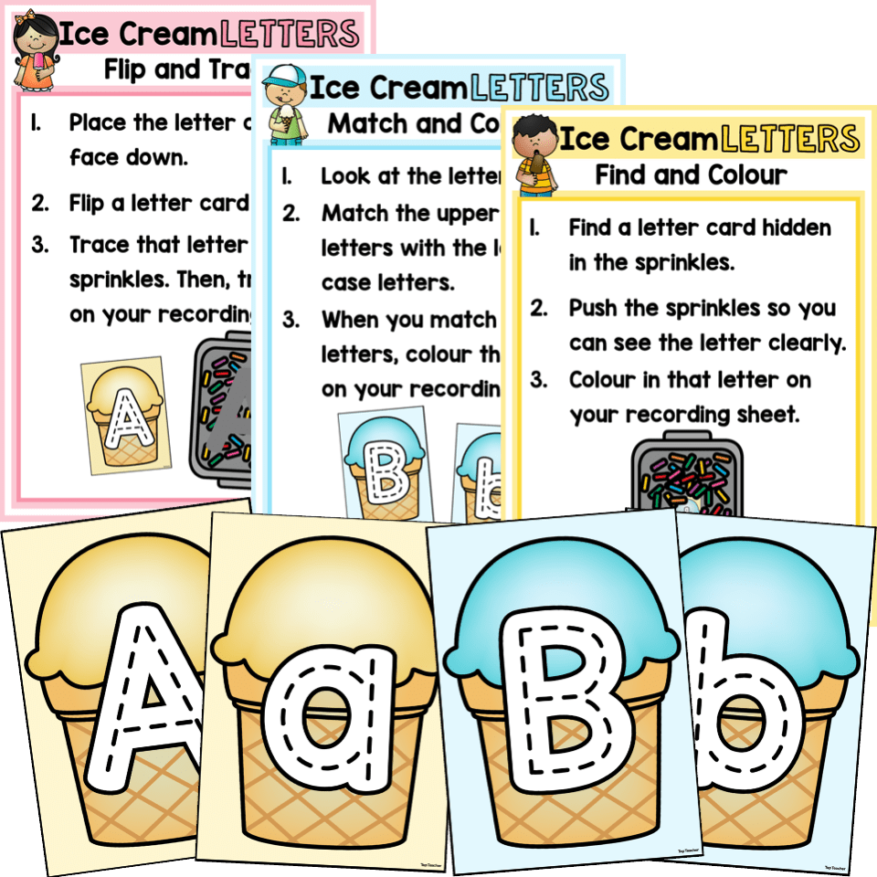 Ice Cream Letters: Upper & Lower Case Letter Formation - Top Teacher