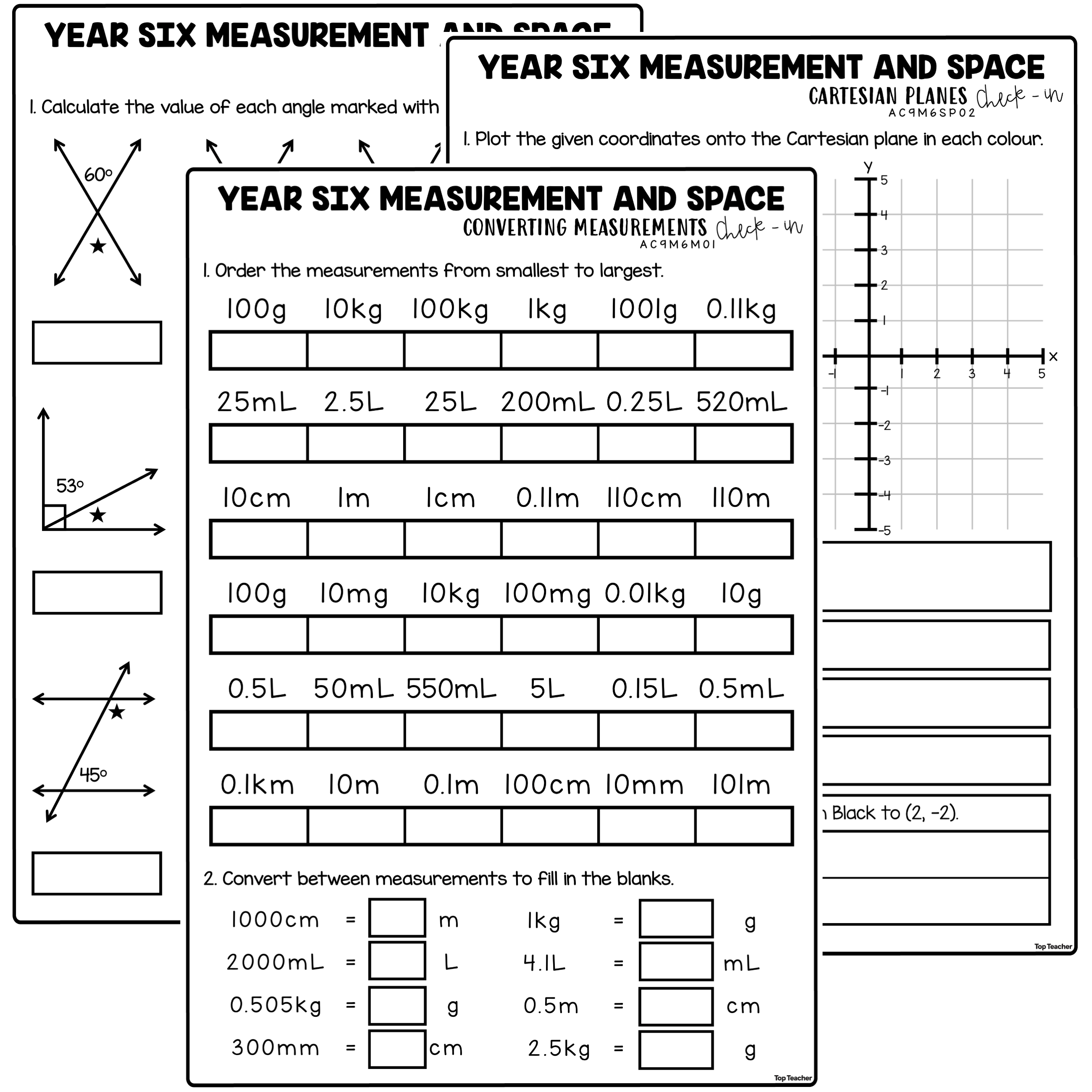 Measurement & Space Strand Assessments: Year 6 Semester 1 - Top Teacher