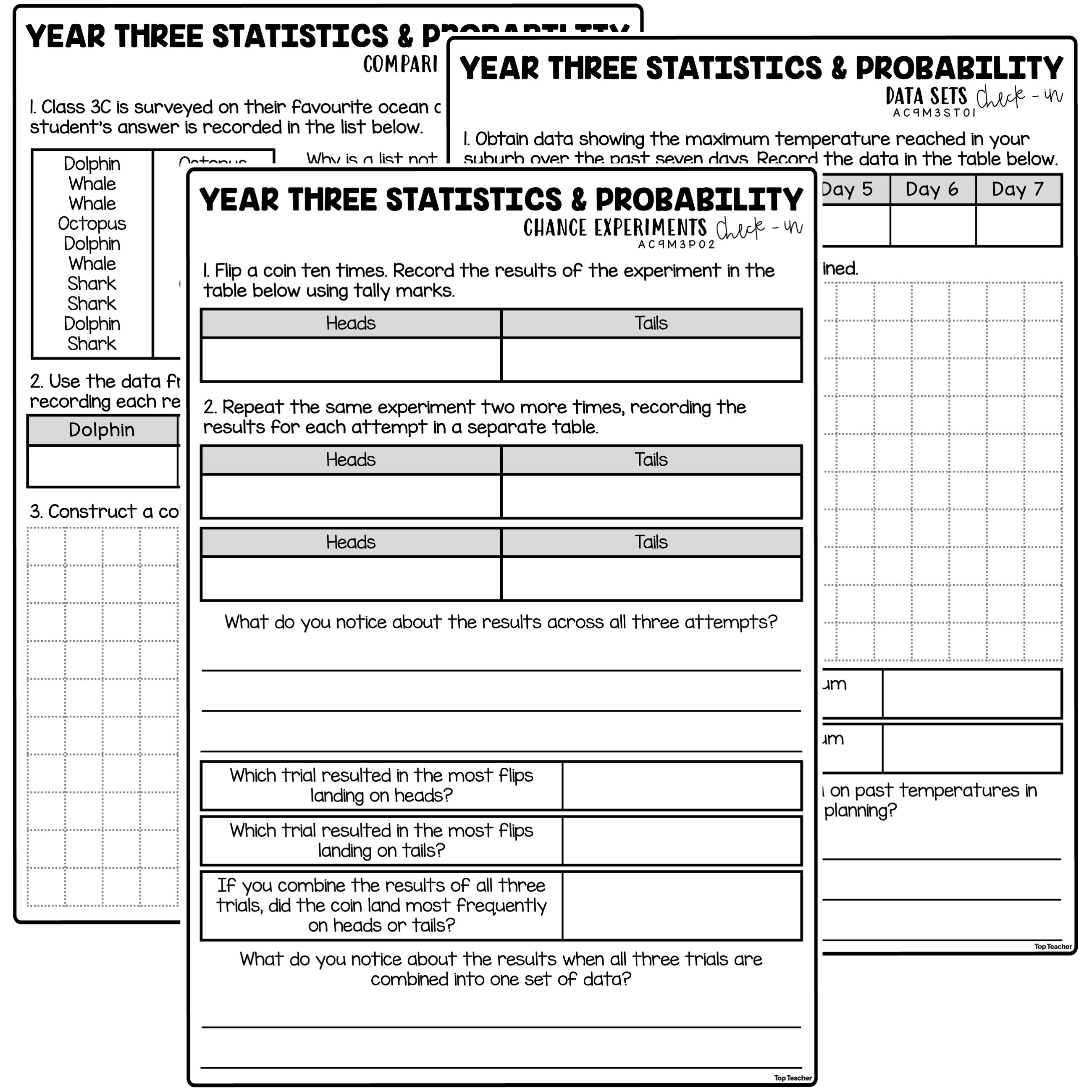 Statistics & Probability Strand Assessments: Year 3 Semester 1 - Top ...