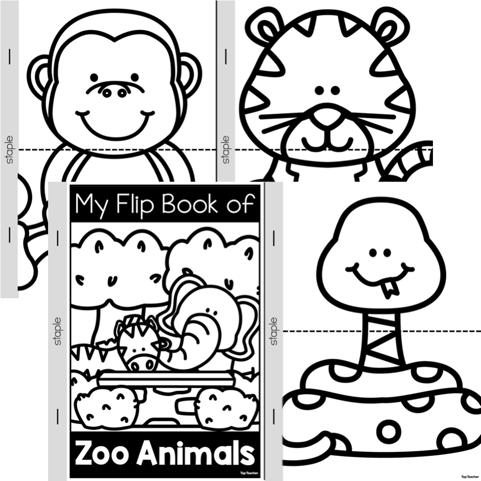 Oral Language: Zoo Animal Flip Book - Top Teacher
