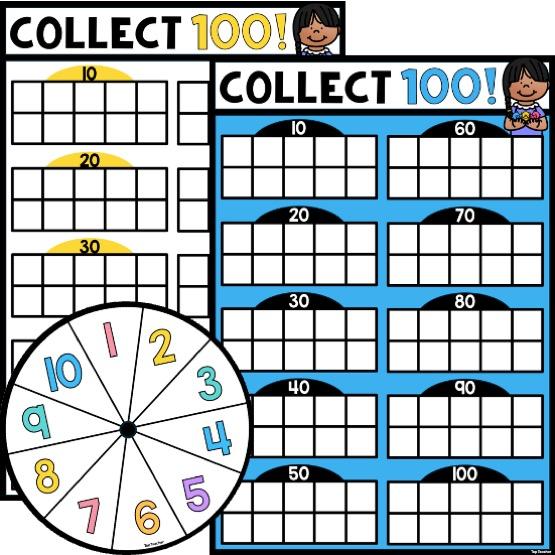 100 Days of School: Collect 100 Game - Top Teacher