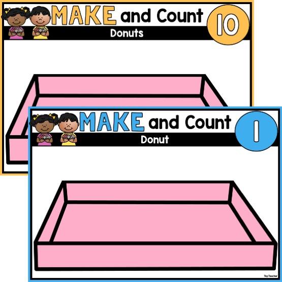 Make & Count Play Dough Mats 1-20: Donuts - Top Teacher
