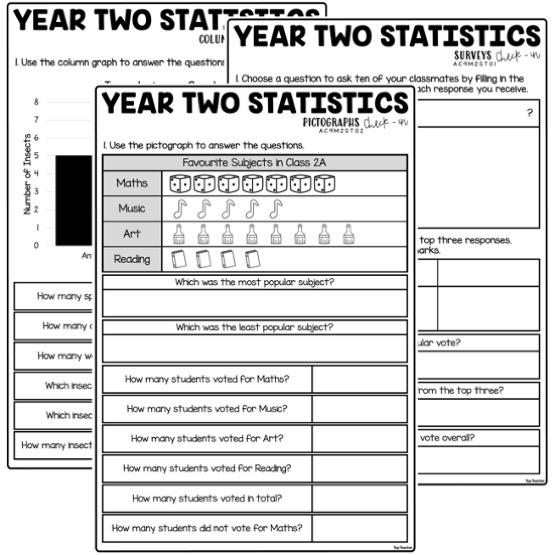 Statistics Strand Assessments: Year 2 Semester 1 - Top Teacher