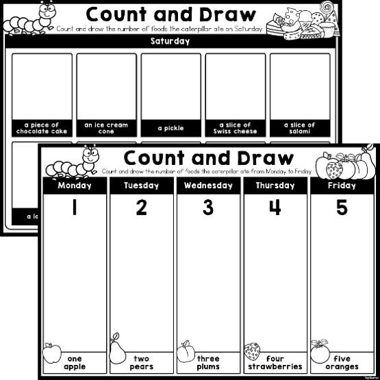 Caterpillar Count & Draw Worksheet - Top Teacher