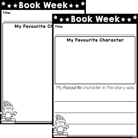 Book Week: My Favourite Character Worksheets - Top Teacher