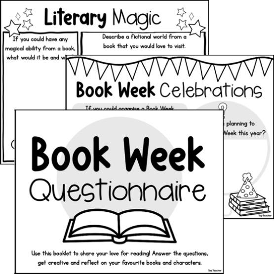Book Week Questionnaire Booklet - Top Teacher