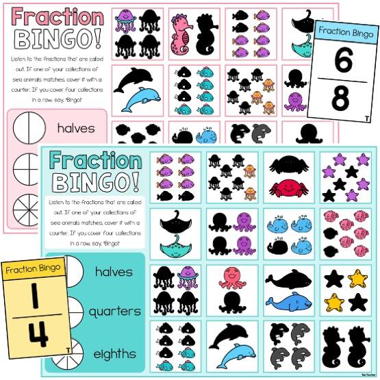 Fraction Bingo: Halves, Quarters & Eighths - Top Teacher