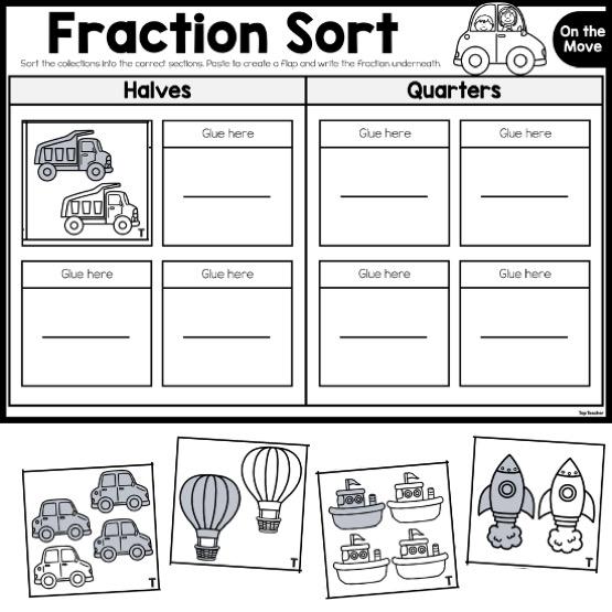 Fraction Sort: On the Move Activity - Top Teacher