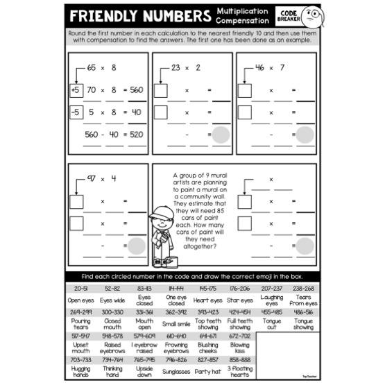Friendly Numbers with Compensation Multiplication Emoji Code Breaker ...