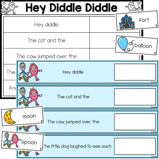 Nursery Rhyme Scramble: Hey Diddle Diddle Activity - Top Teacher