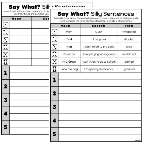 Say What? Using Punctuation Silly Sentences Worksheet - Top Teacher