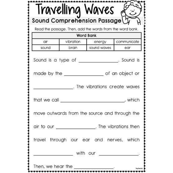 Travelling Waves: Sound Comprehension Worksheet - Top Teacher