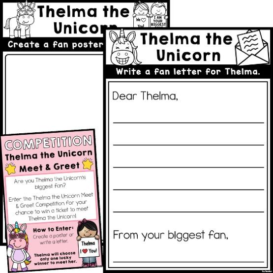 Thelma the Unicorn: Fan Poster & Letter Competition Activity - Top Teacher