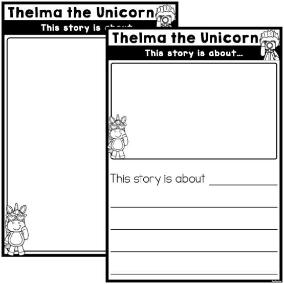 Thelma the Unicorn: Summarising Worksheets - Top Teacher