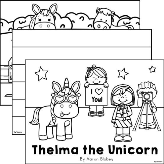Thelma the Unicorn Written Retell Booklet - Top Teacher