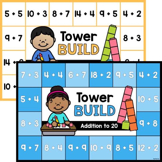 Tower Build: Addition to 20 Game - Top Teacher