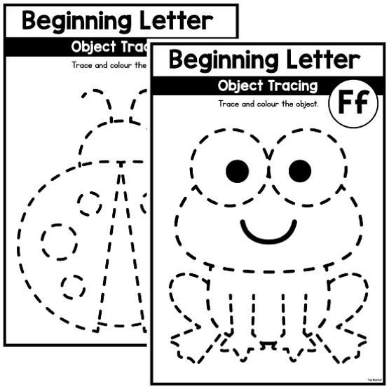 Initial Sound Object Tracing Worksheets - Top Teacher