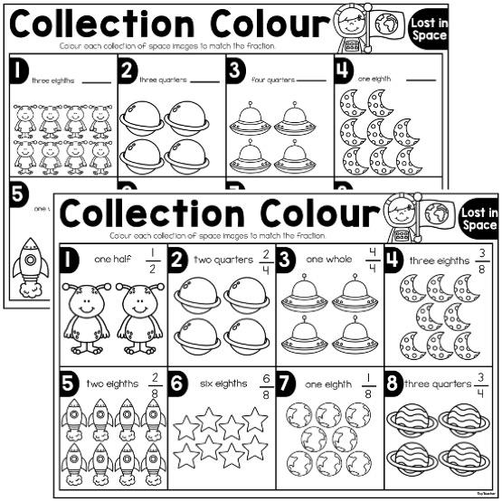 Collection Colour: Fractions Lost in Space Worksheets - Top Teacher