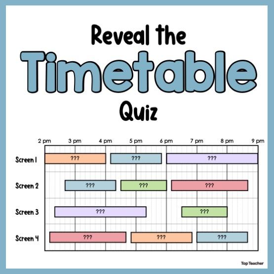 Reveal The Timetable Quiz Powerpoint Top Teacher