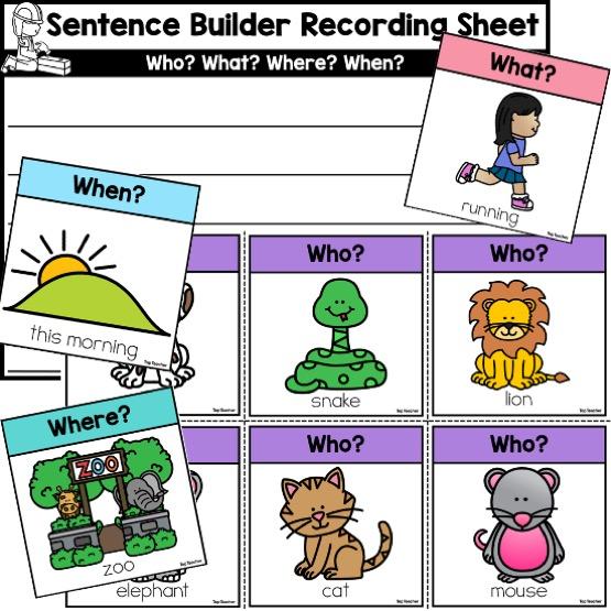 Sentence Builder Task Cards - Top Teacher