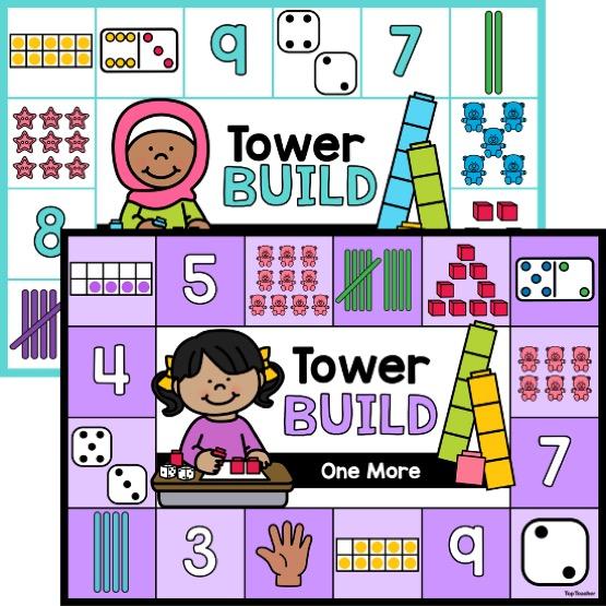 Tower Build: One More Numbers to 10 Game - Top Teacher