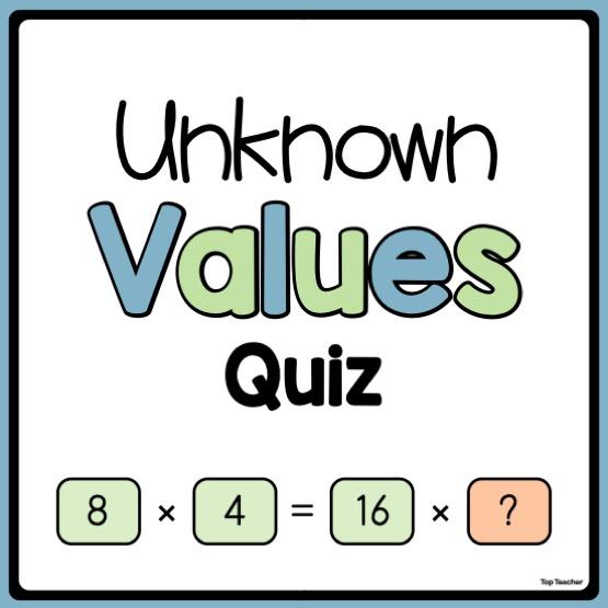 Multiplication Unknown Values Quiz POWERPOINT - Top Teacher