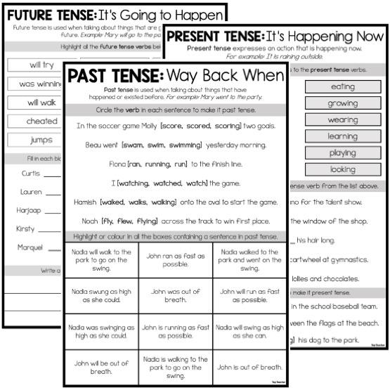 Past Present Future Tenses Worksheets Interactive Worksheets By