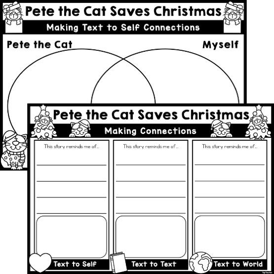 Pete the Cat Saves Christmas: Making Connections Worksheets - Top Teacher