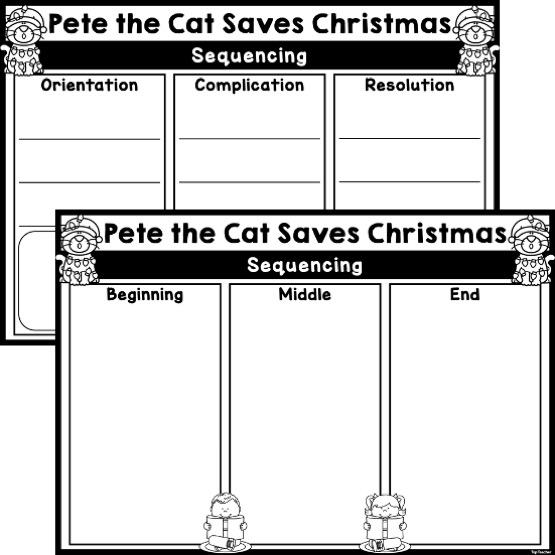 Pete the Cat Saves Christmas: Sequencing Worksheets - Top Teacher