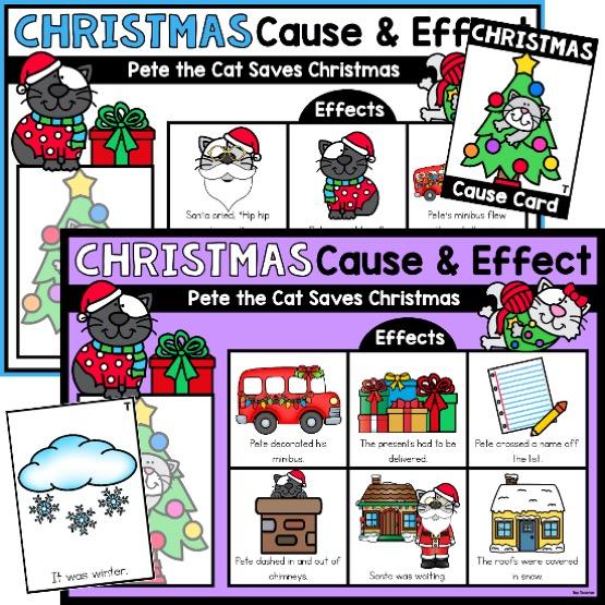 Pete the Cat Saves Christmas: Christmas Cause & Effect Game - Top Teacher