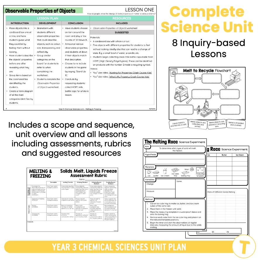 Chemical Sciences Year 3 UNIT PLAN - Top Teacher