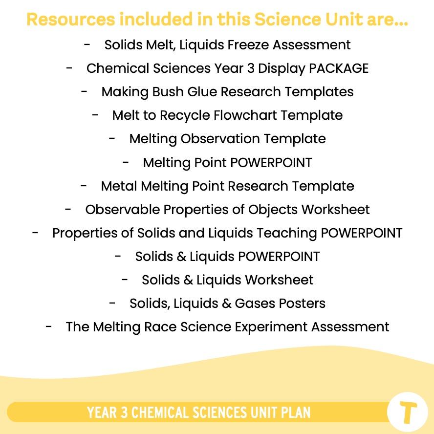Chemical Sciences Year 3 UNIT PLAN - Top Teacher