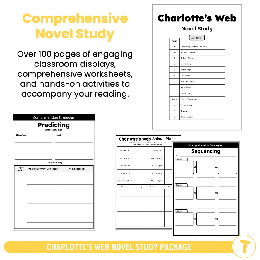 Charlotte's Web Novel Study PACKAGE - Top Teacher