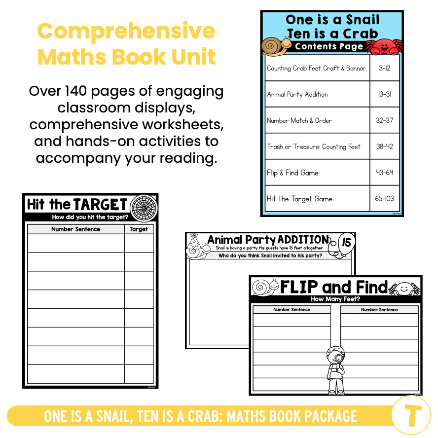 One is a Snail, Ten is a Crab: Maths Book PACKAGE - Top Teacher