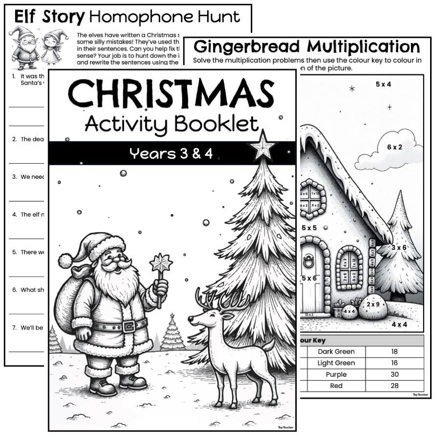 Christmas Activity Booklet: Years 3 & 4 - Top Teacher