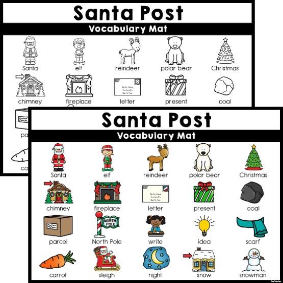 Santa Post Vocabulary Mat - Top Teacher