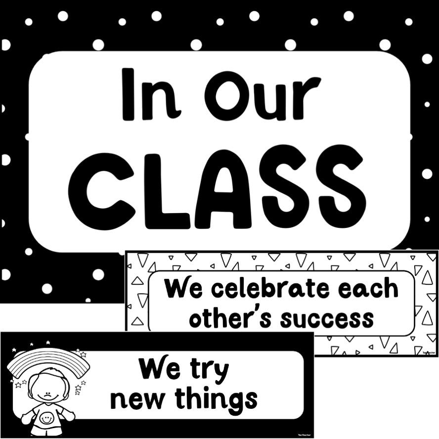 Growth Mindset Posters Monochrome - Top Teacher