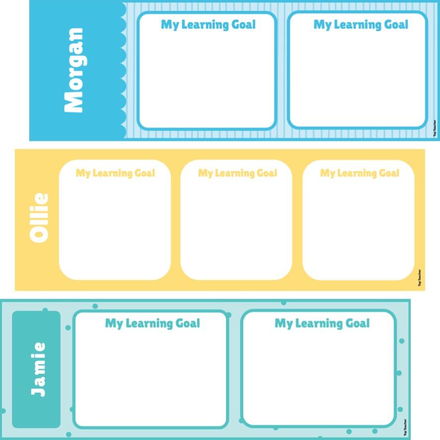 Learning Goal Cards Pastel - Top Teacher
