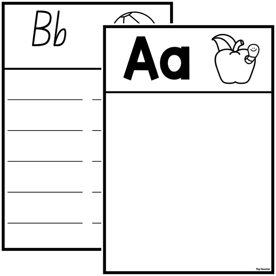 Alphabet Posters for Word Work B&W - Top Teacher