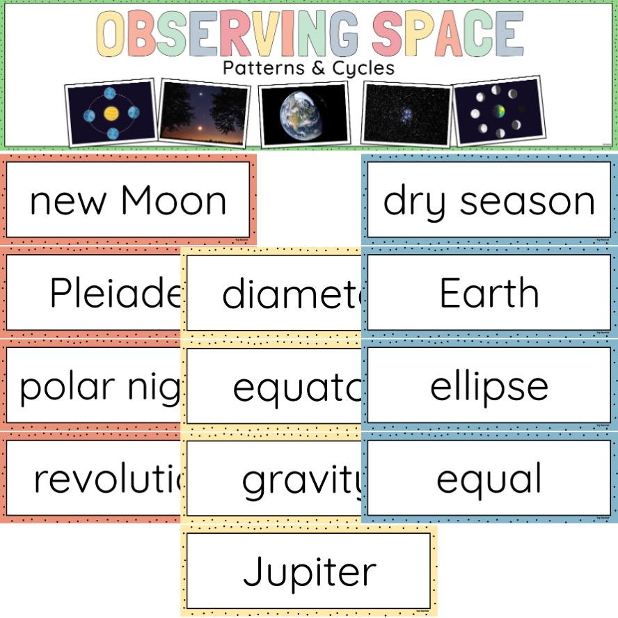Year 6 Earth & Space Sciences: Observing Space Patterns & Cycles ...