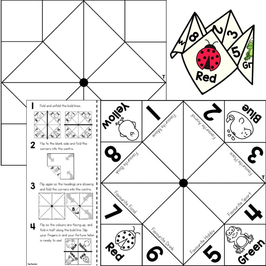 Back to School: Fun Facts Fortune Teller Activity - Top Teacher