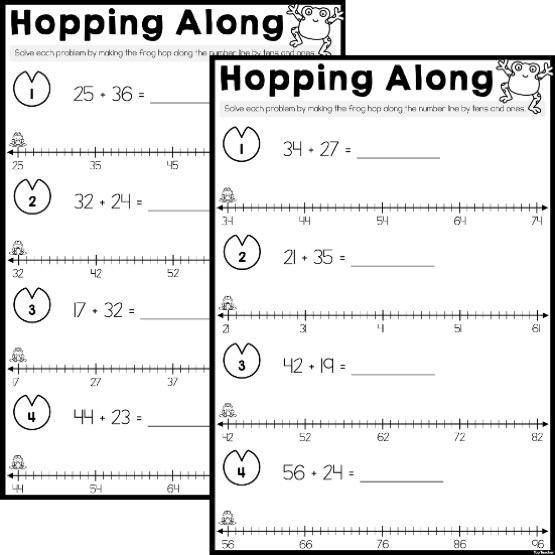 Hopping Along: 2-Digit Addition Worksheets - Top Teacher