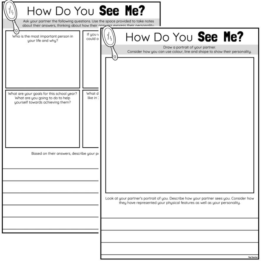 How Do You See Me? Back to School Art Activity - Top Teacher