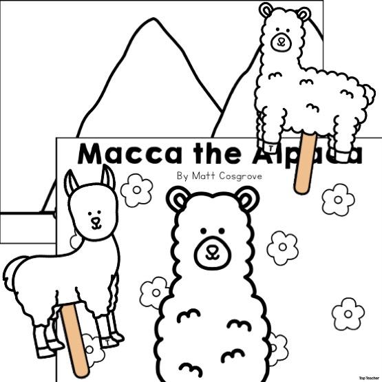 Macca the Alpaca Puppet Retell Booklet - Top Teacher