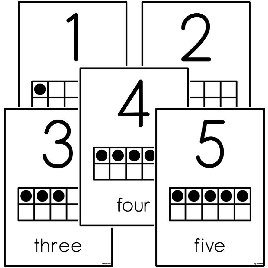 Tens Frame Posters to 20 B&W - Top Teacher
