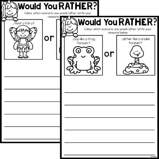 Would You Rather: Persuasive Worksheets - Top Teacher